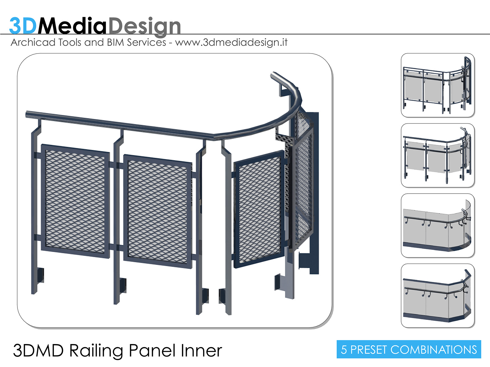 BIMcomponents.com — 3DMD Railing Panel Inner Demo