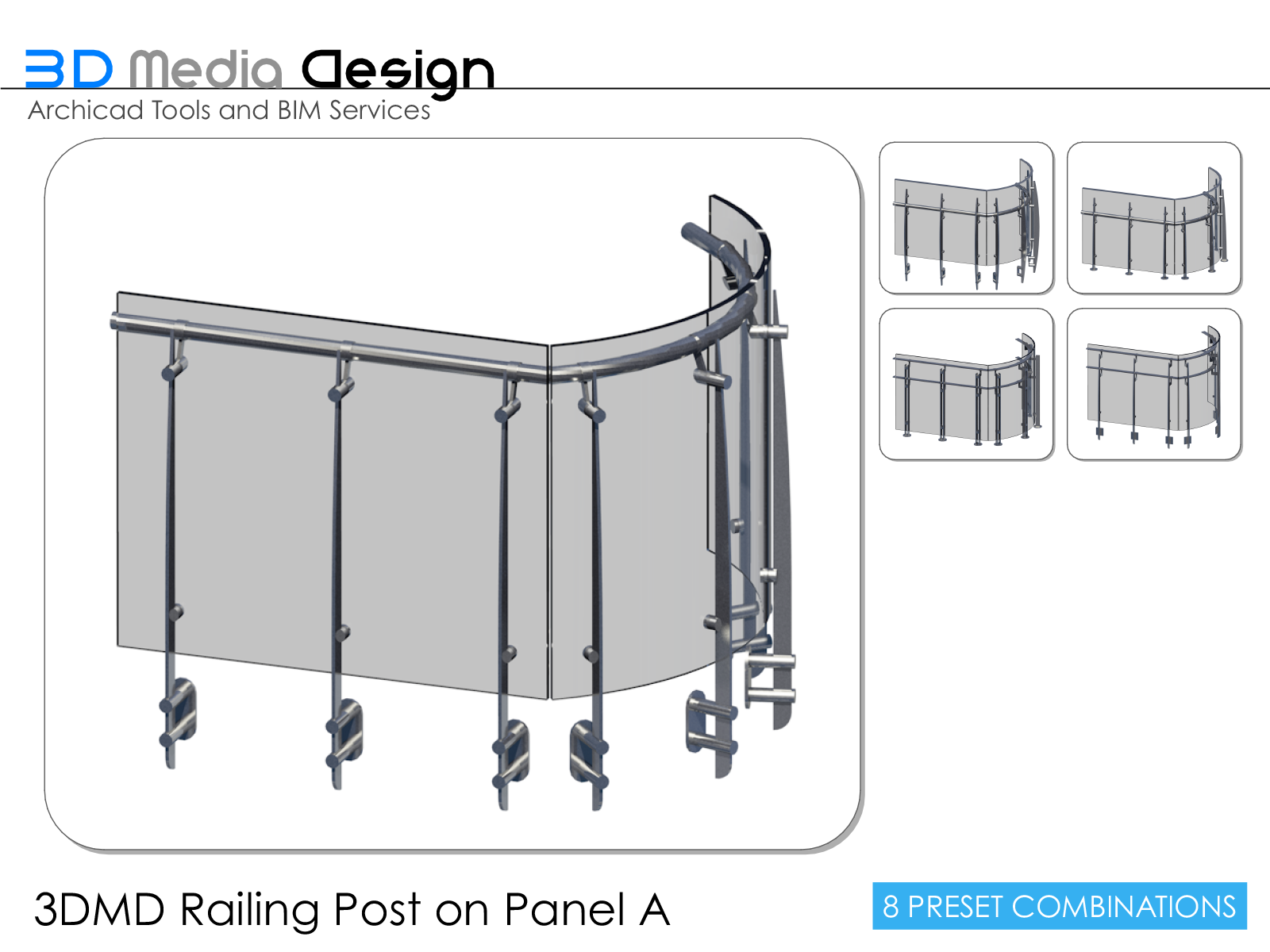 BIMcomponents.com — 3DMD Railing Post on Panel A Demo