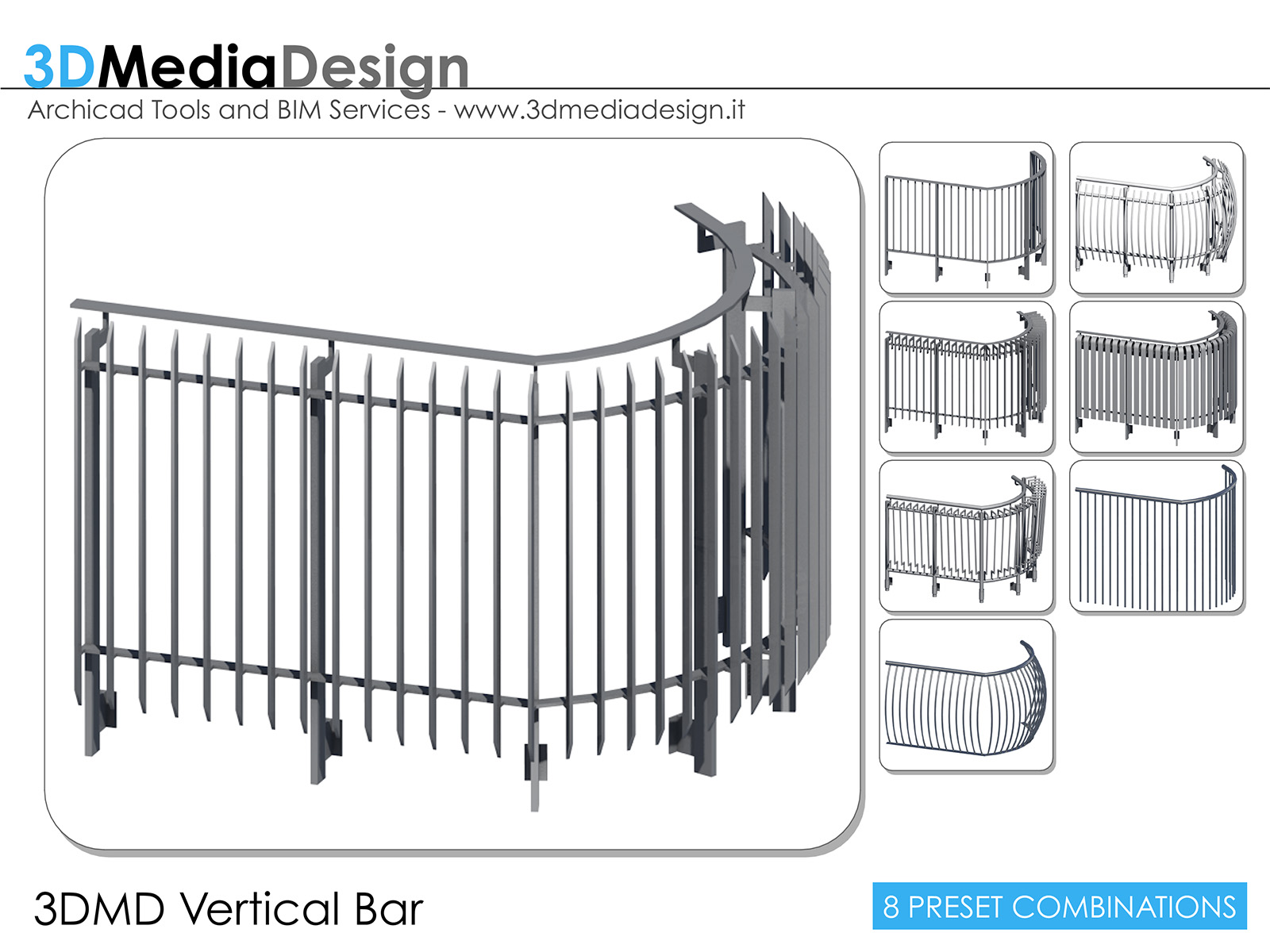 BIMcomponents.com — 3DMD Railing Vertical Bar Demo
