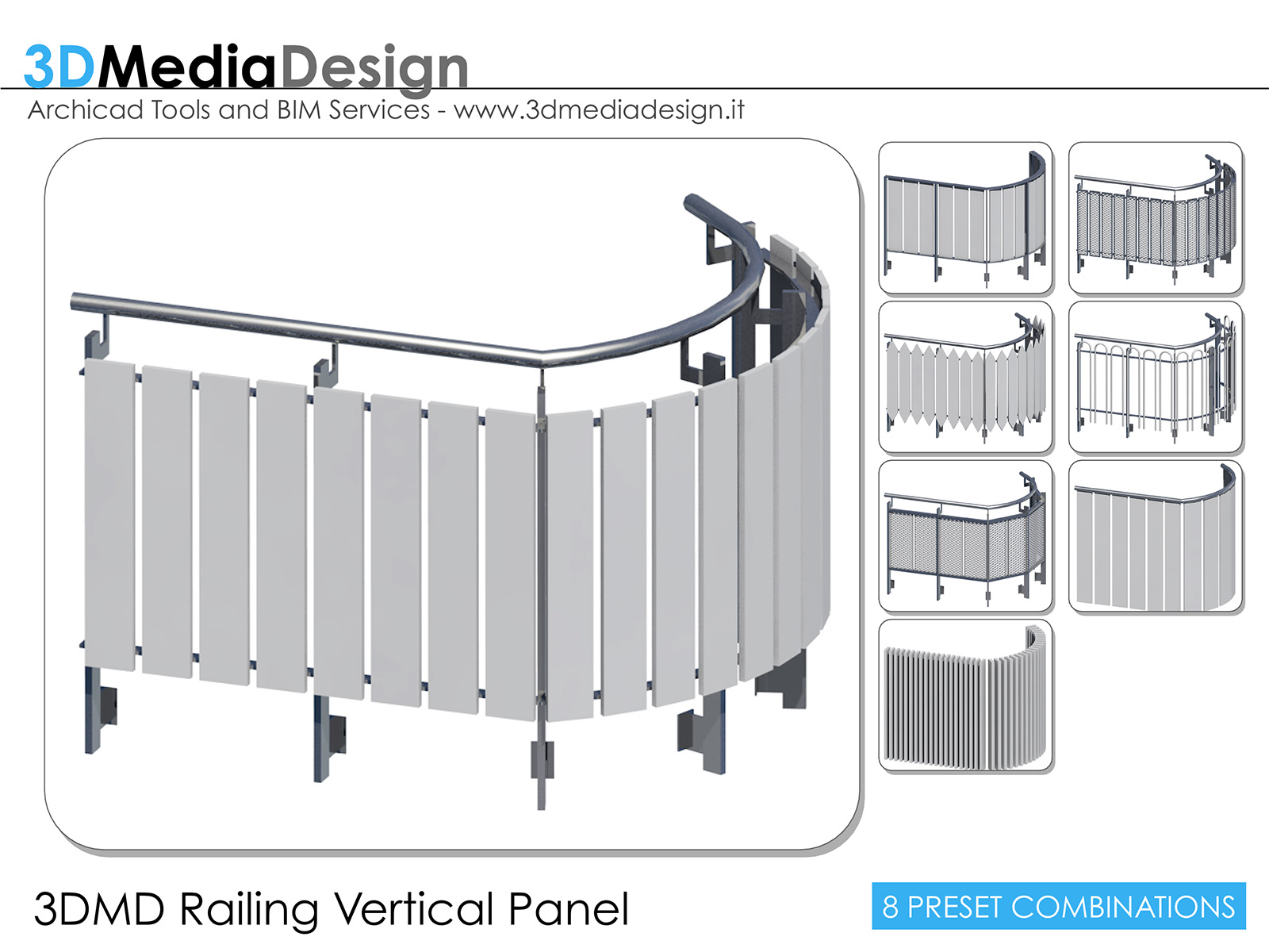 BIMcomponents.com — 3DMD Railing Vertical Element Demo
