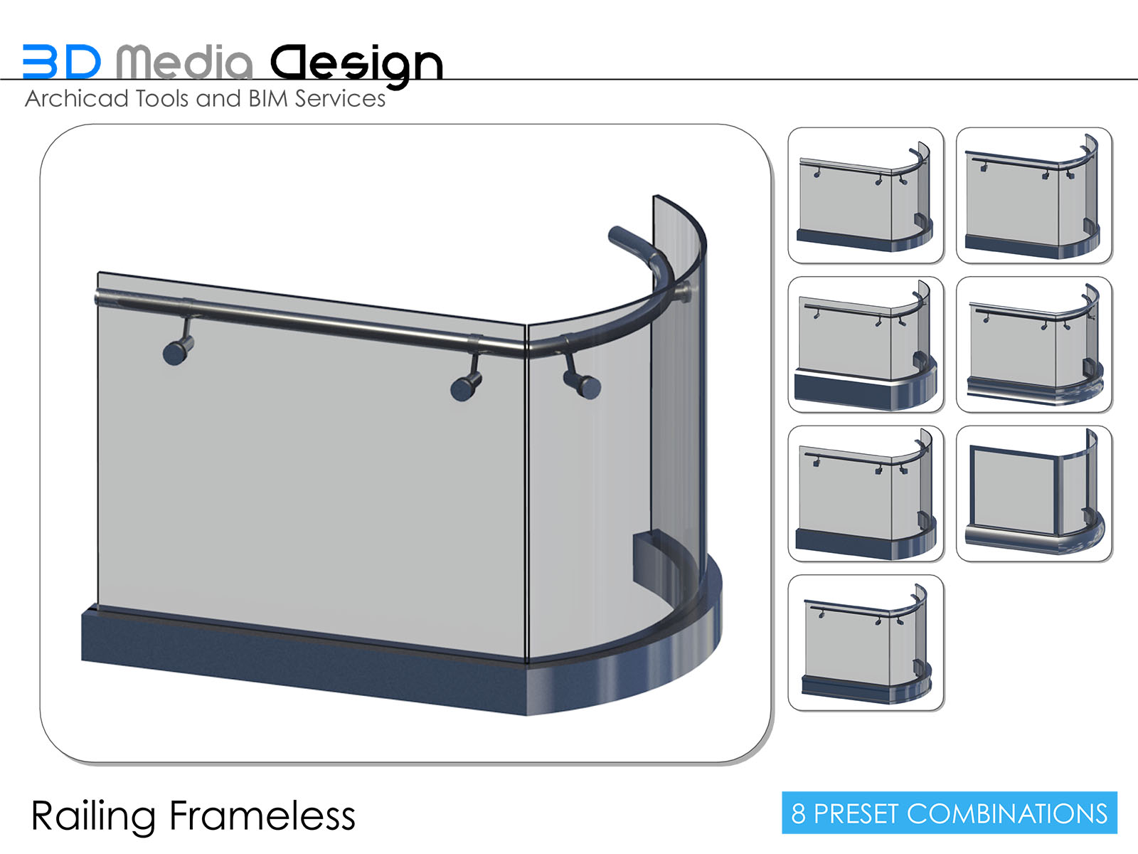 BIMcomponents.com — 3DMD Railing Frameless