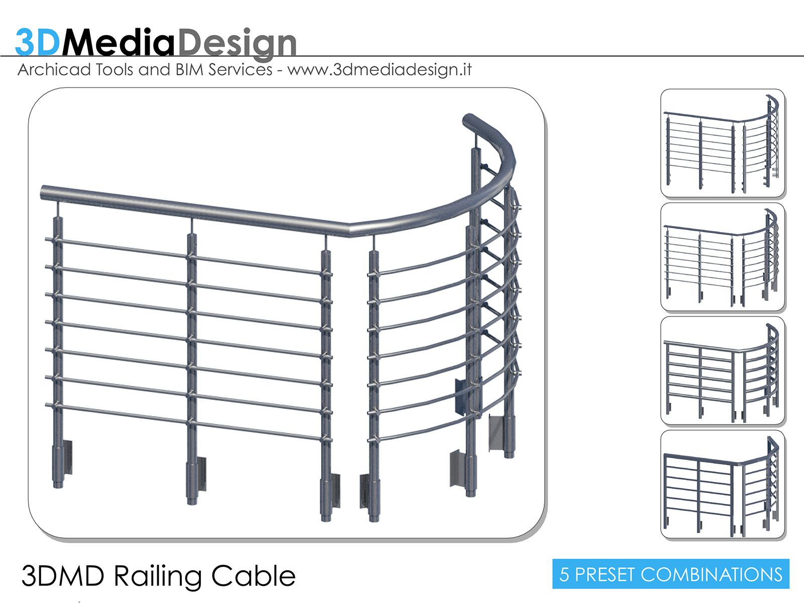 BIMcomponents.com — 3DMD Railing Cable Demo