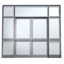 BIMcomponents.com — Storefront Double Door Sidelight Transom 16