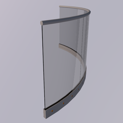 BIMcomponents.com — Q-Railing Easy Glass Curved Fascia Mount