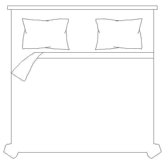 BIMcomponents.com — 2D_bed_200x200_top_210730