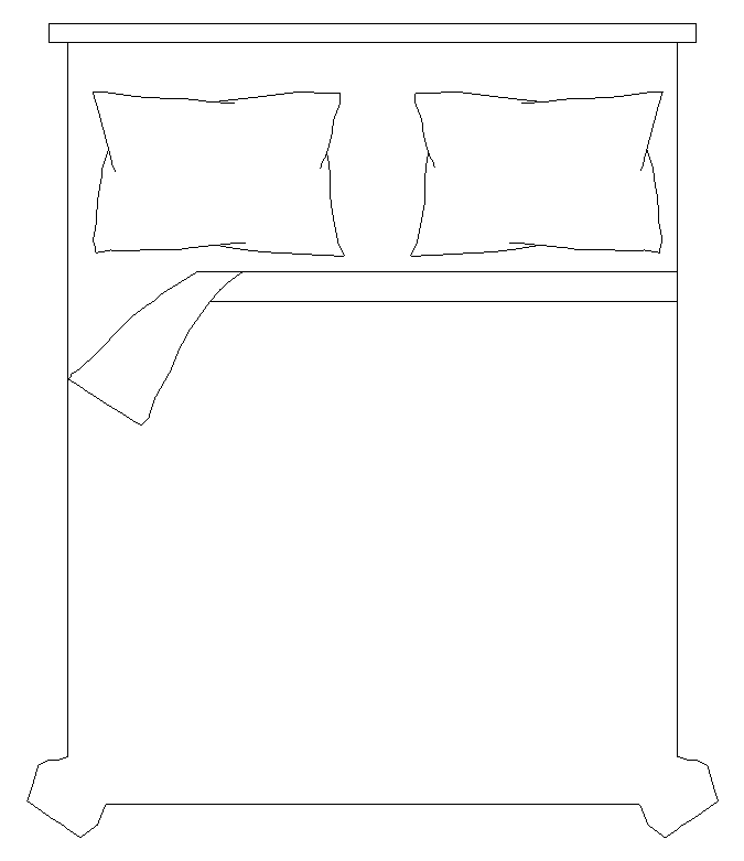 BIMcomponents.com — 2D_bed_160x200_top_210730