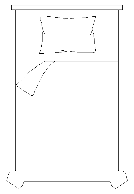 BIMcomponents.com — 2D_bed_120x200_top_210730