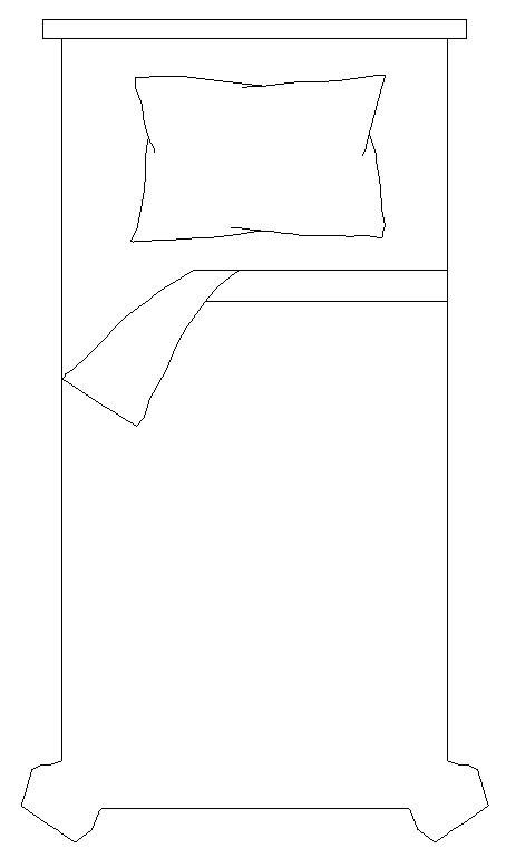 BIMcomponents.com — 2D_bed_100x200_top_210730