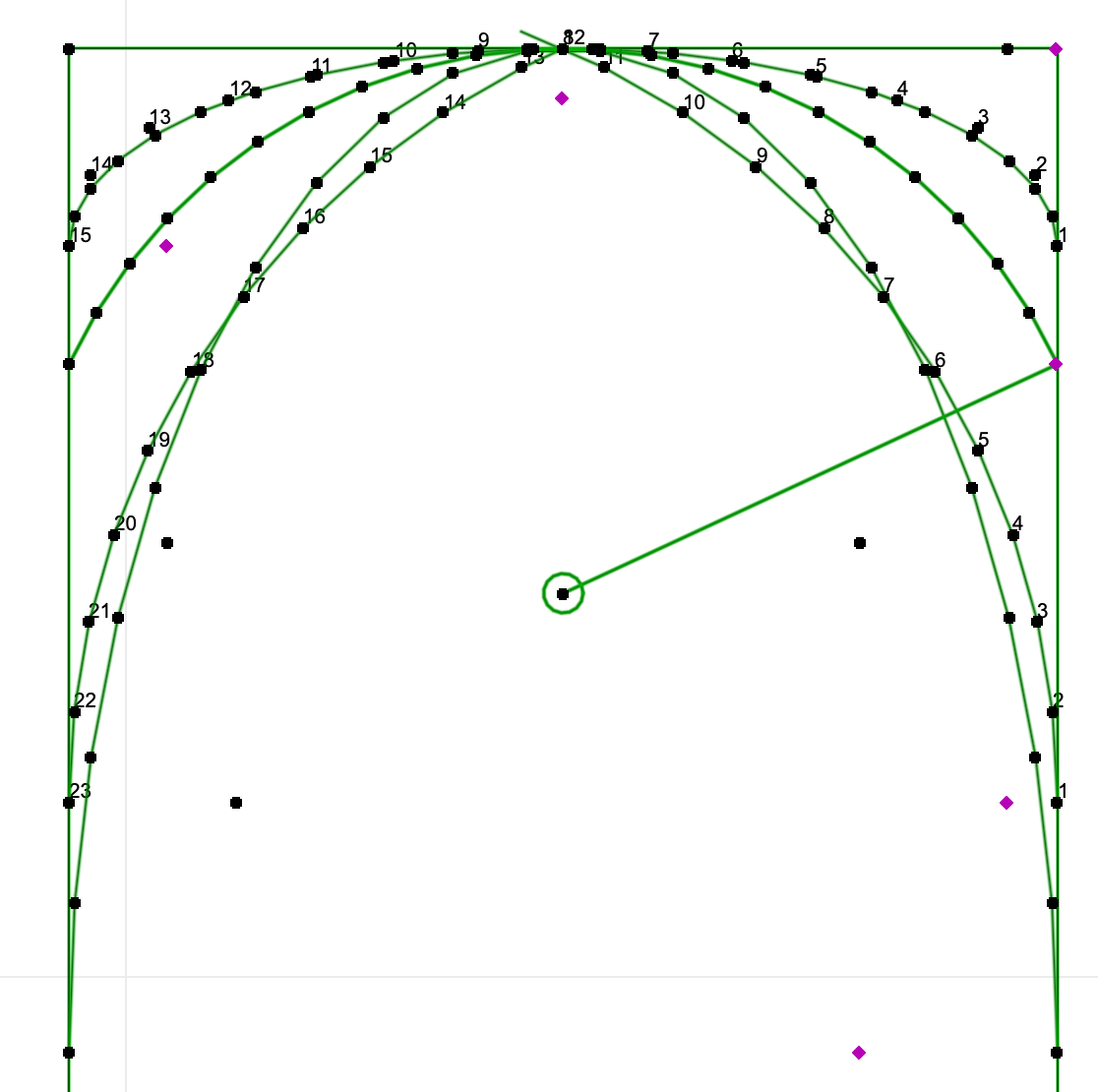 BIMcomponents.com — Bogen runterziehen mit Spitzbogen