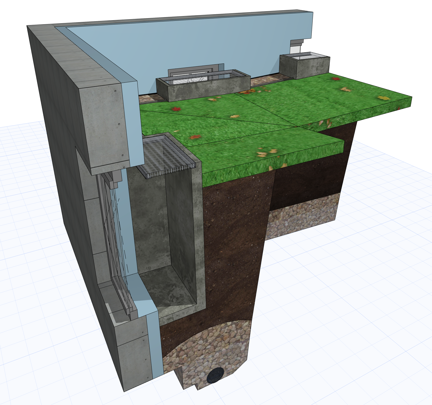 BIMcomponents.com — Lichtschächte mit Hinterfüllung Gelände-Z anpassbar
