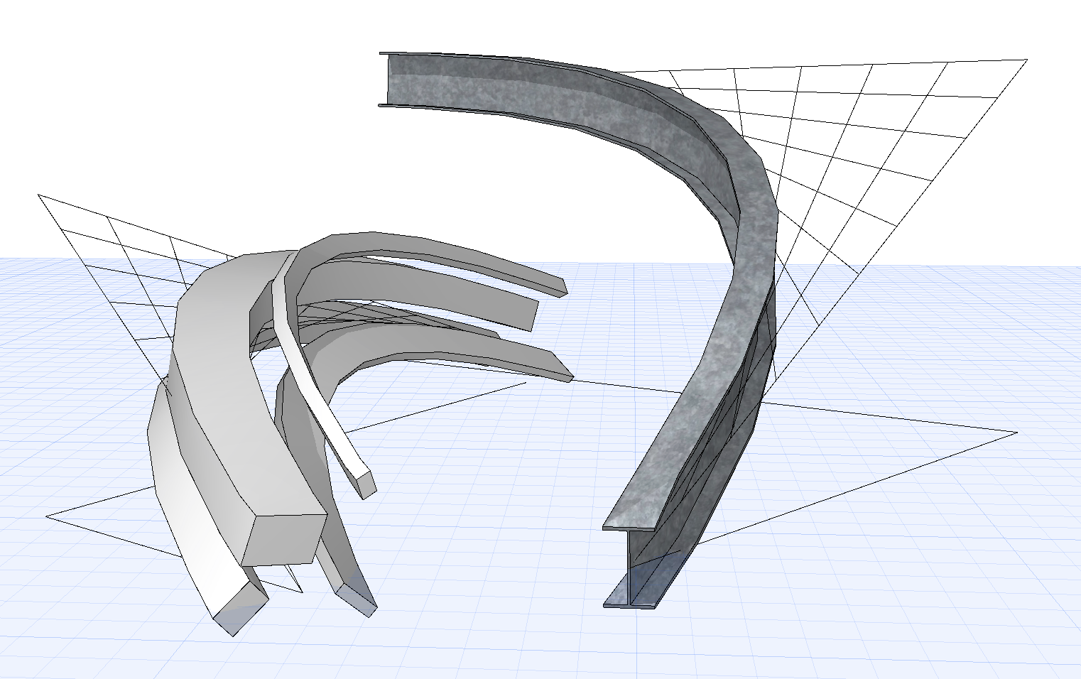 BIMcomponents.com — Bezierkurve in 3D mit Profilen